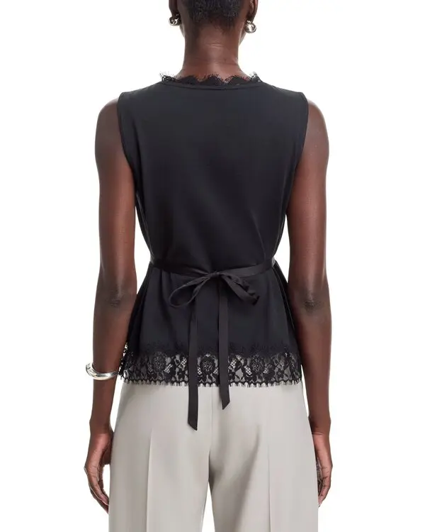 3.1 Phillip Lim Lace Trim Sleeveless Satin Top
