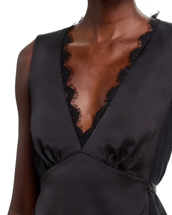 3.1 Phillip Lim Lace Trim Sleeveless Satin Top