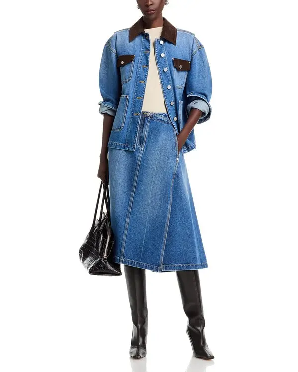 3.1 Phillip Lim Denim Chore Jacket With Corduroy Collar