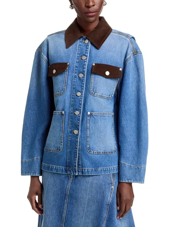 3.1 Phillip Lim Denim Chore Jacket With Corduroy Collar