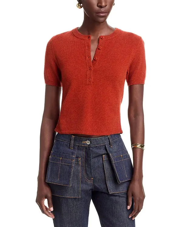 3.1 Phillip Lim Henley Short Sleeve Sweater