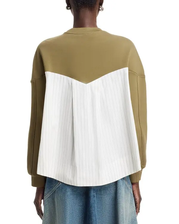3.1 Phillip Lim French Terry Mixed Media Sweatshirt