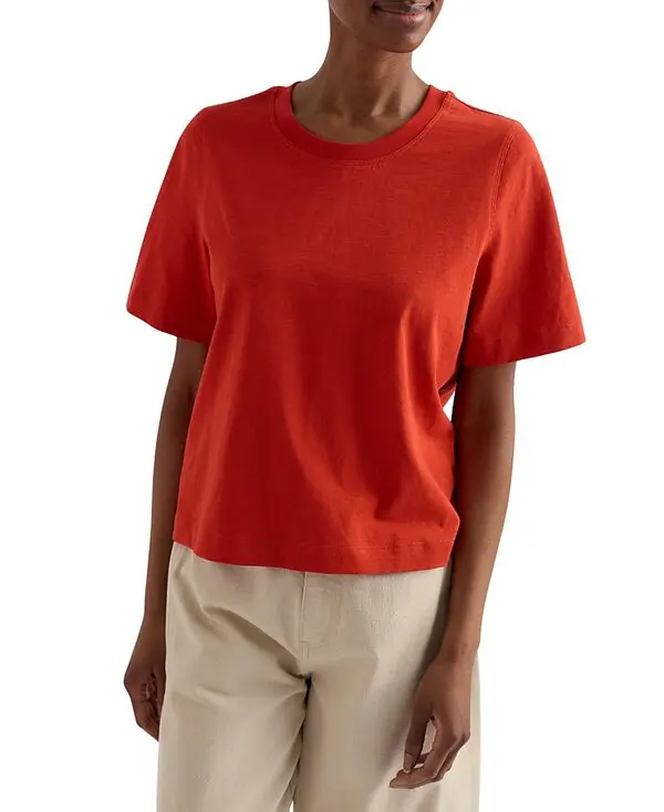 SEASALT CORNWALL Crew Neck Printed T-shirt - Brick