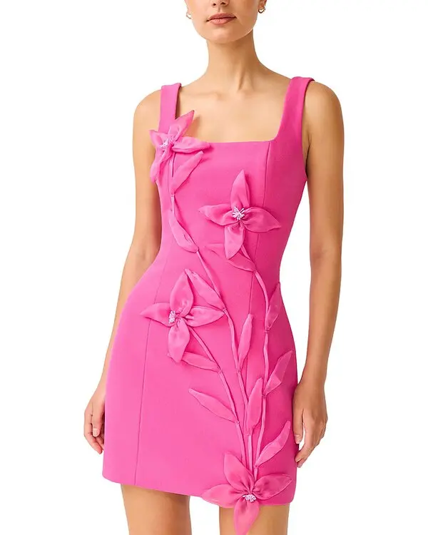 ELLIATT Ilaria Mini Dress With Floral Appliques
