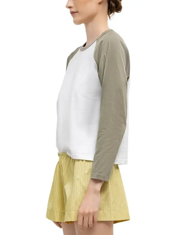 LESET Margo Baseball Tee - White/cypress