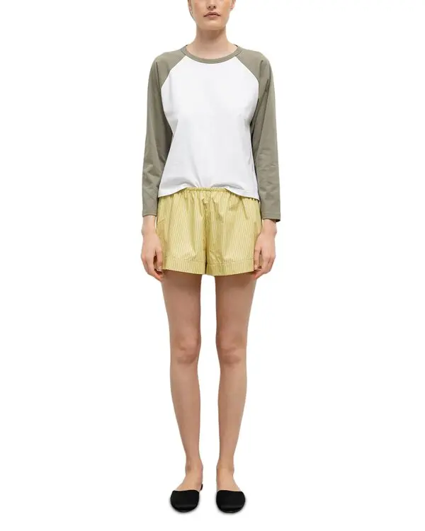 LESET Margo Baseball Tee - White/cypress