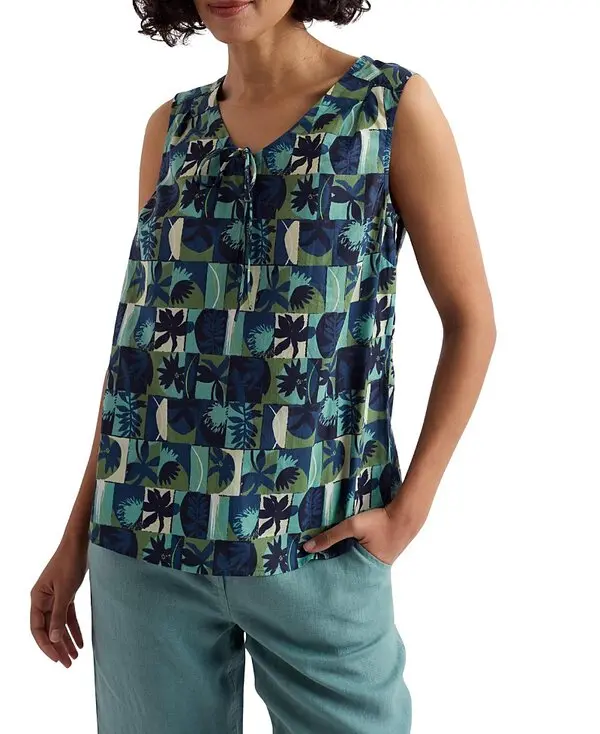 SEASALT CORNWALL Sleeveless Relaxed Vest With Floral Print - Floral Splice Sardine