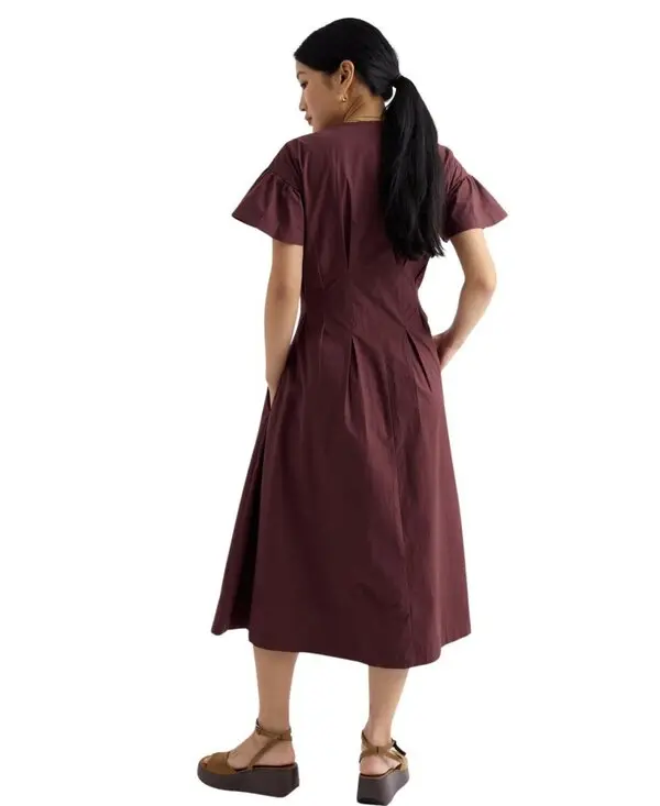 SEASALT CORNWALL Kerthen Woods Poplin Midi Dress - Cacao