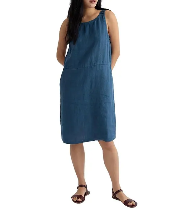 SEASALT CORNWALL Salt Weave Knee Length Pinafore Dress - Dusk