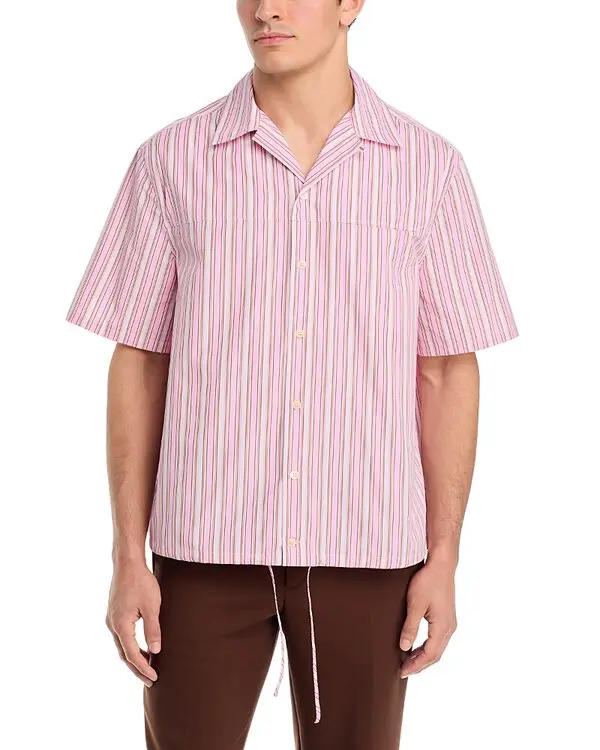 Marni Cuban Collar Stripe Shirt - Rose