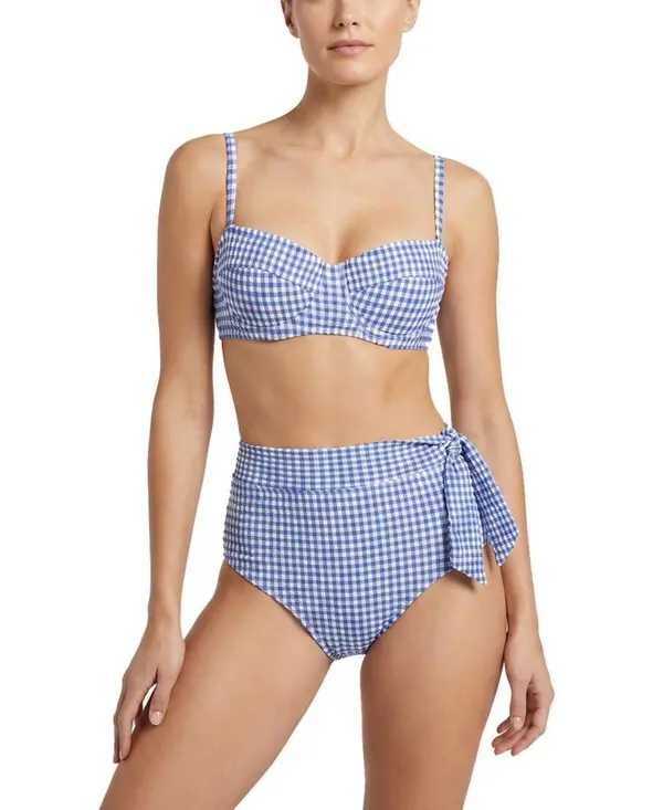 CHANGE OF SCENERY Side Tie Gingham Bikini Bottom