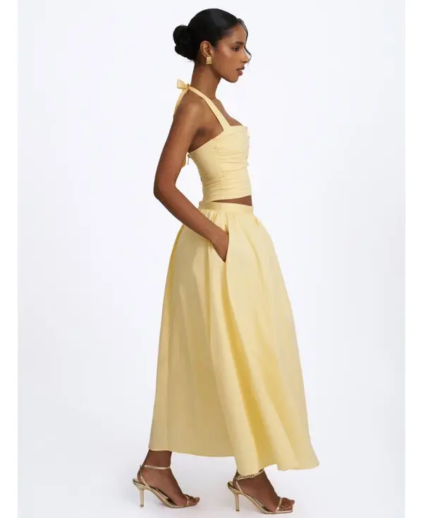 MISS CIRCLE NEW YORK Wilsie Ruched Halter Top