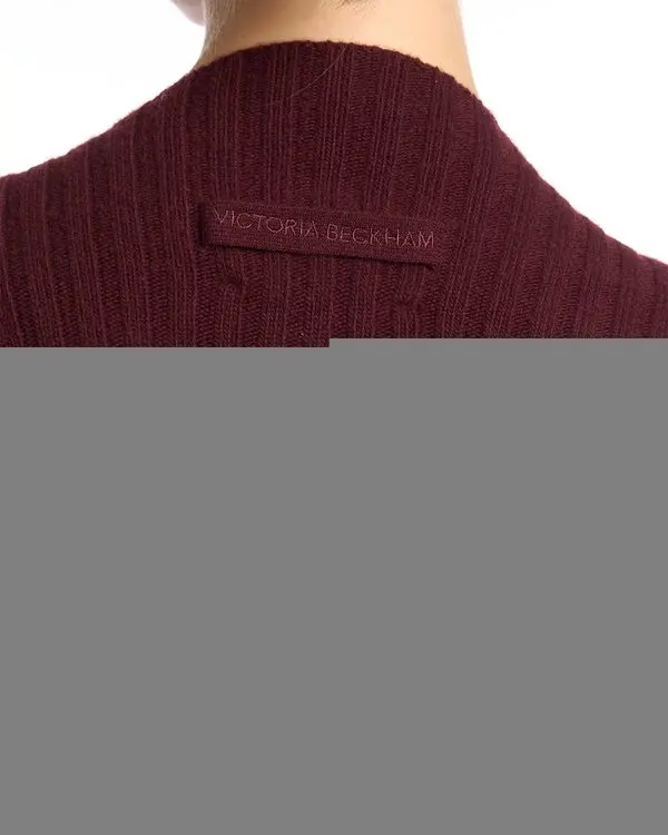 Victoria Beckham Ribbed Merino Wool And Cashmere Jumper - Acai