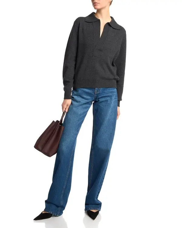 Victoria Beckham Polo Collar Jumper - Ore Melange