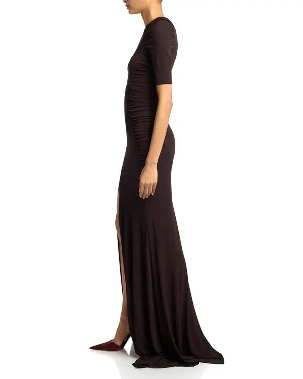 Victoria Beckham Short Sleeve Gathered Gown