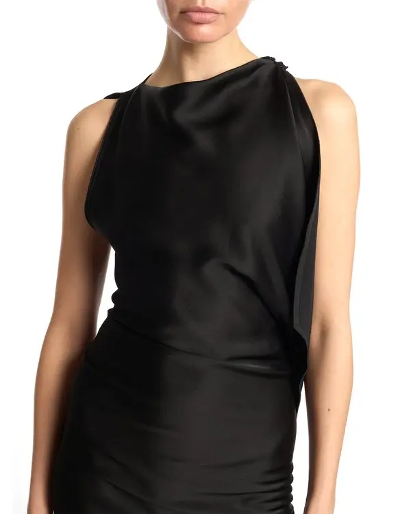 Victoria Beckham Sleeveless Draped Gown - Black