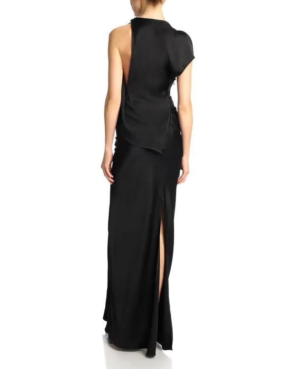 Victoria Beckham Sleeveless Draped Gown - Black