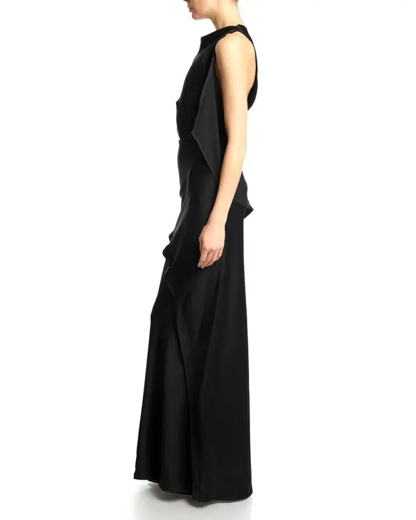 Victoria Beckham Sleeveless Draped Gown - Black