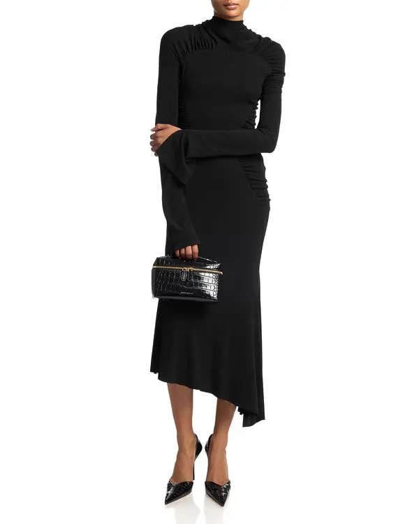 Victoria Beckham Long Sleeve Gathered Midi Dress