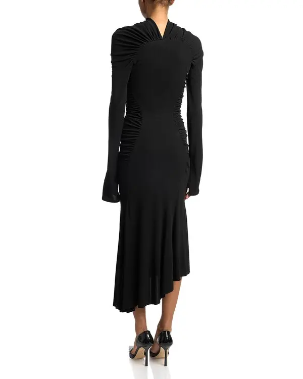 Victoria Beckham Long Sleeve Gathered Midi Dress
