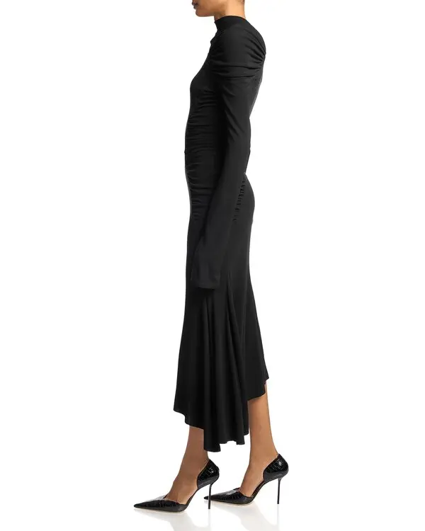 Victoria Beckham Long Sleeve Gathered Midi Dress