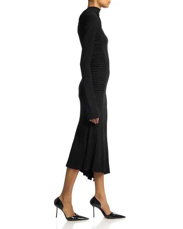 Victoria Beckham Long Sleeve Gathered Midi Dress