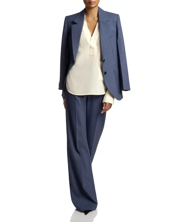 Victoria Beckham Silk V-neck Blouse - Ivory