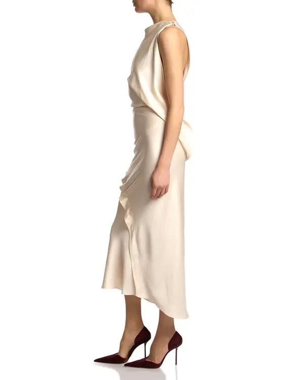 Victoria Beckham Sleeveless Draped Dress - Elderflower