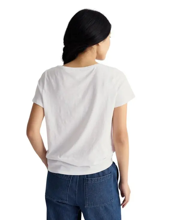 SEASALT CORNWALL Appletree Scoop Neck Jersey T-shirt With Floral Print - Salt