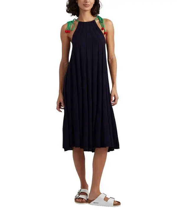 Chinti & Parker Cotton Cherry Tie Strap Swing Dress
