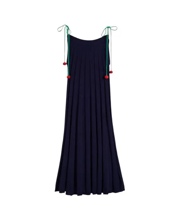 Chinti & Parker Cotton Cherry Tie Strap Swing Dress