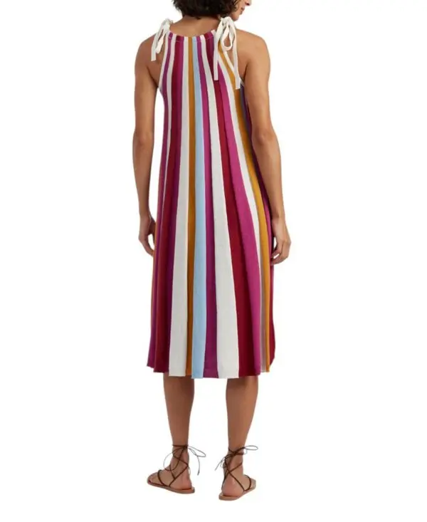 Chinti & Parker Cotton Rainbow Swing Dress - Red