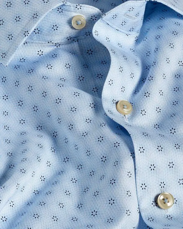 David Donahue Geometric Print Sport Shirt