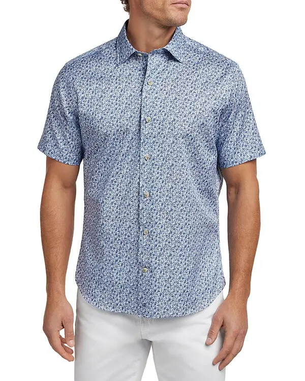 David Donahue Botanical Print Shirt