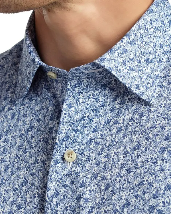 David Donahue Botanical Print Shirt