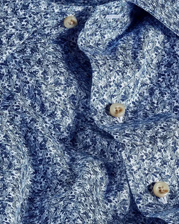 David Donahue Botanical Print Shirt