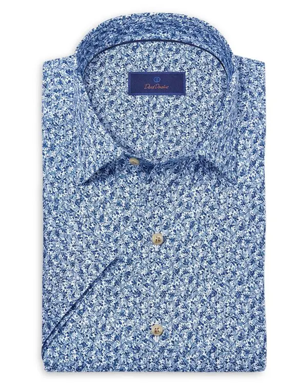 David Donahue Botanical Print Shirt