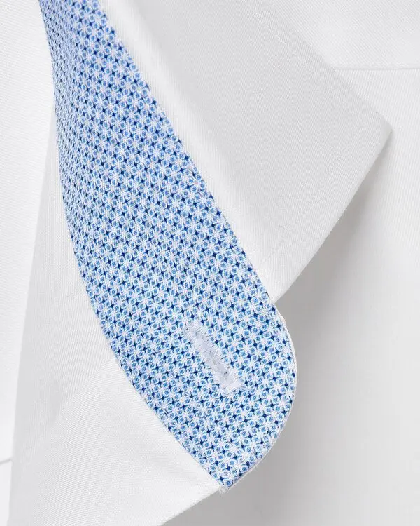 David Donahue Trim Fit Twill Solid Dress Shirt - White