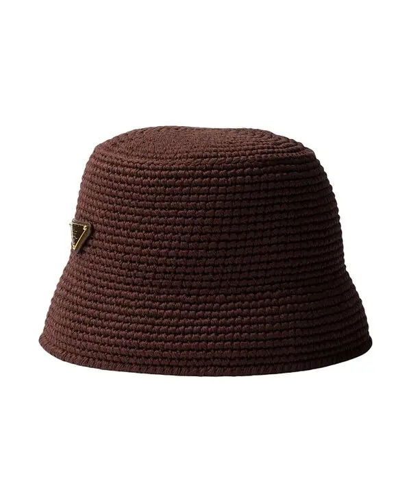 Prada Crocheted Bucket Hat - Brown