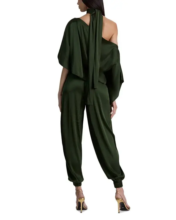 Alice + Olivia Rita Draped Cropped Top - Dark Fern