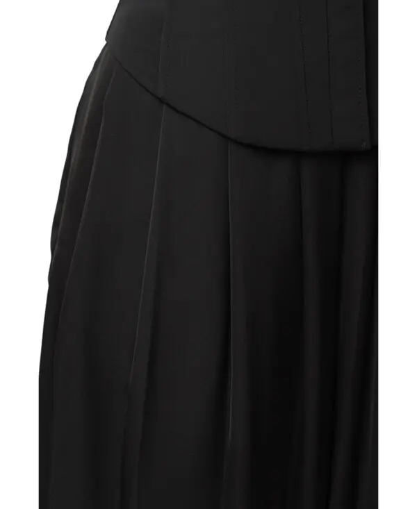 JLUXLABEL Clara Wide Leg Pleated Trousers - Black