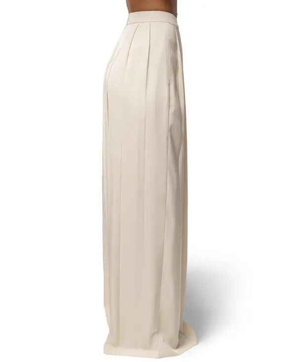 JLUXLABEL Clara Wide Leg Pleated Trousers - Buttercream