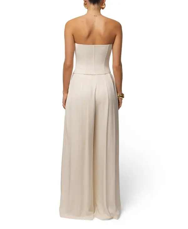 JLUXLABEL Clara Wide Leg Pleated Trousers - Buttercream