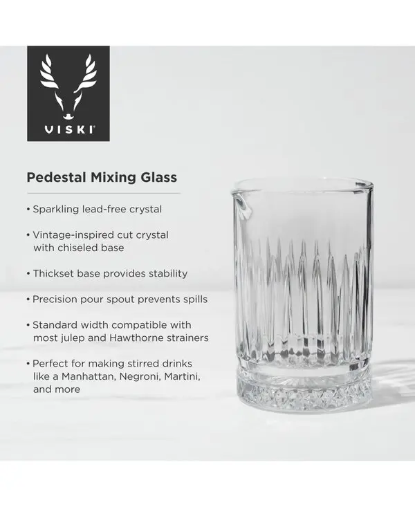VISKI Pedestal Crystal Mixing Glass