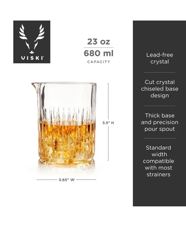 VISKI Pedestal Crystal Mixing Glass