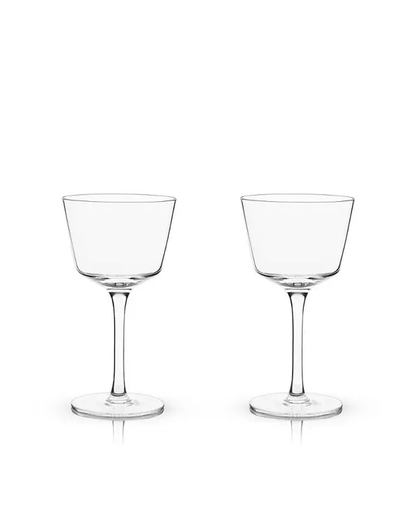 VISKI Raye Crystal Angled Nick & Nora Glasses, Set Of 2 - Clear