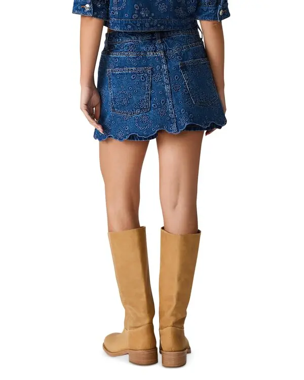 Steve Madden Delilah Embroidered Denim Skort