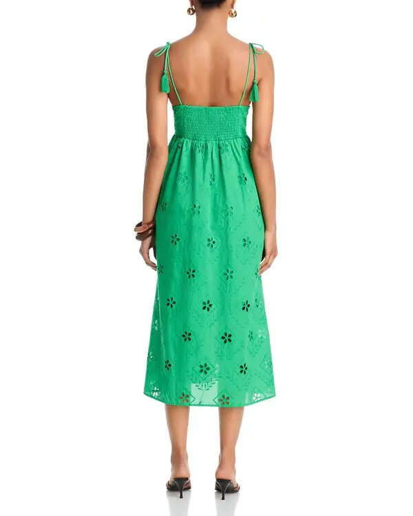 Aqua Embroidered Midi Dress
