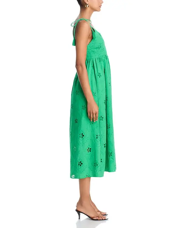 Aqua Embroidered Midi Dress