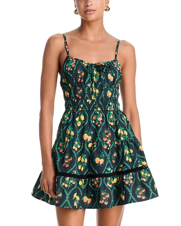Aqua Lemon Flower Mini Dress